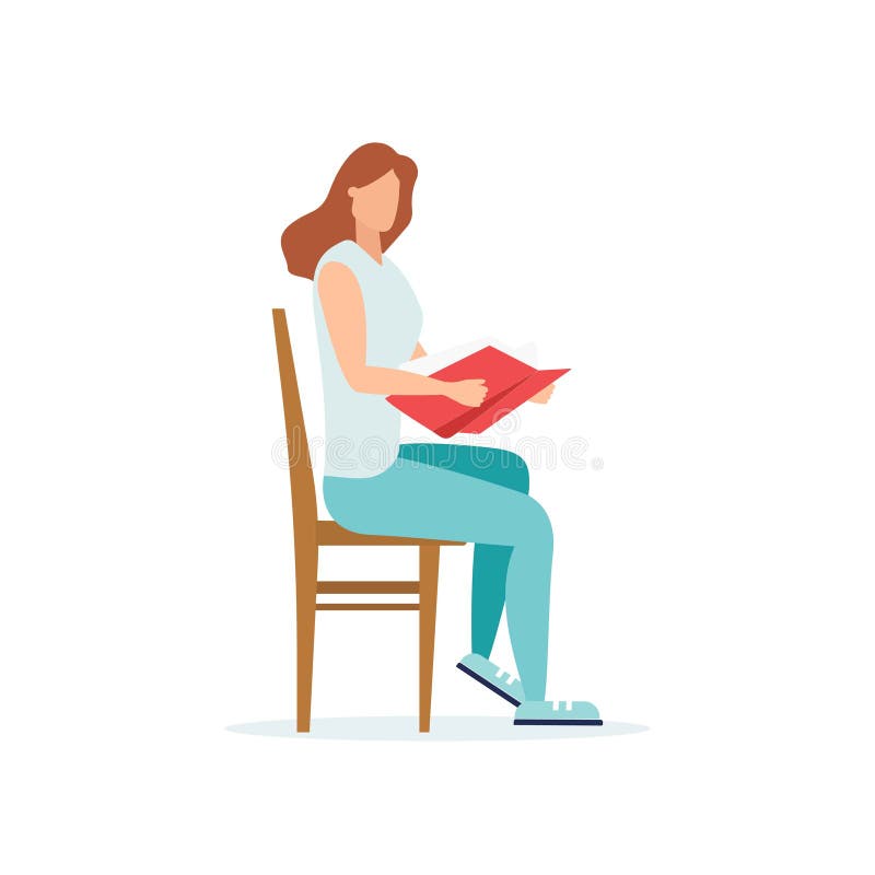 People with Books, on Books, Flat Style on a White Background, Vector ...
