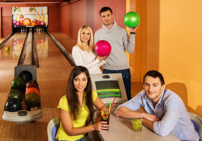 People in a bowling club stock photo. Image of friendship - 46336326