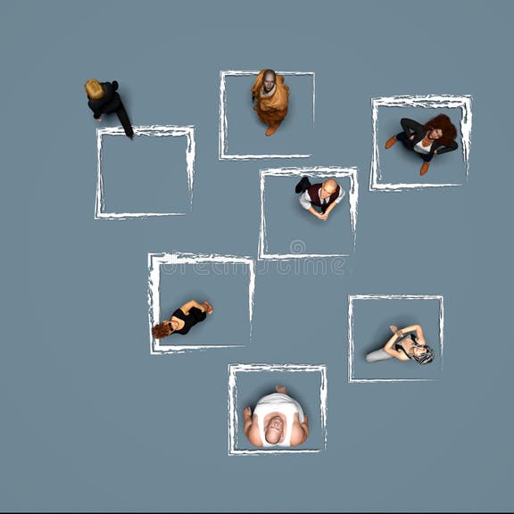 People in boxes stock illustration. Illustration of collaboration ...