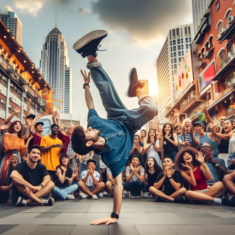 People break dancing stock illustration. Illustration of fashion ...