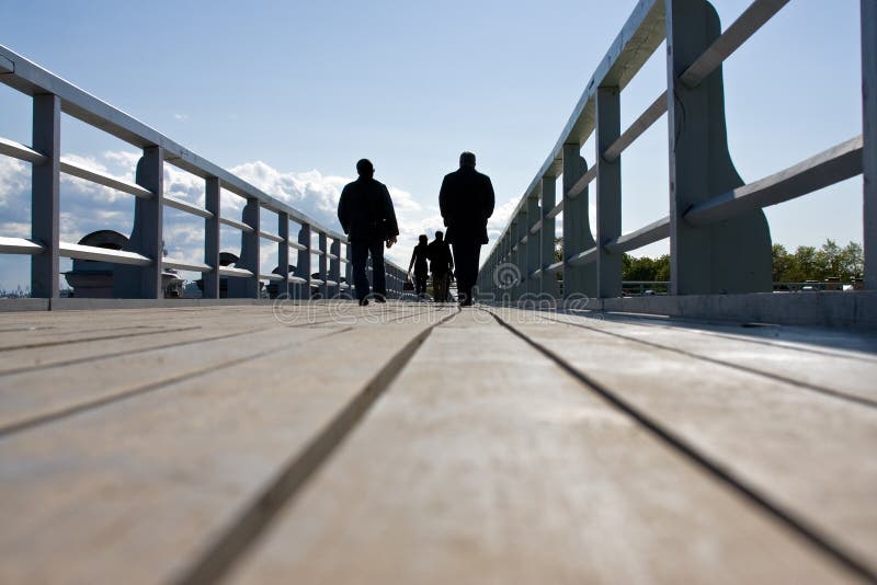 People at the bridge stock photo. Image of wooden, figure - 5345248