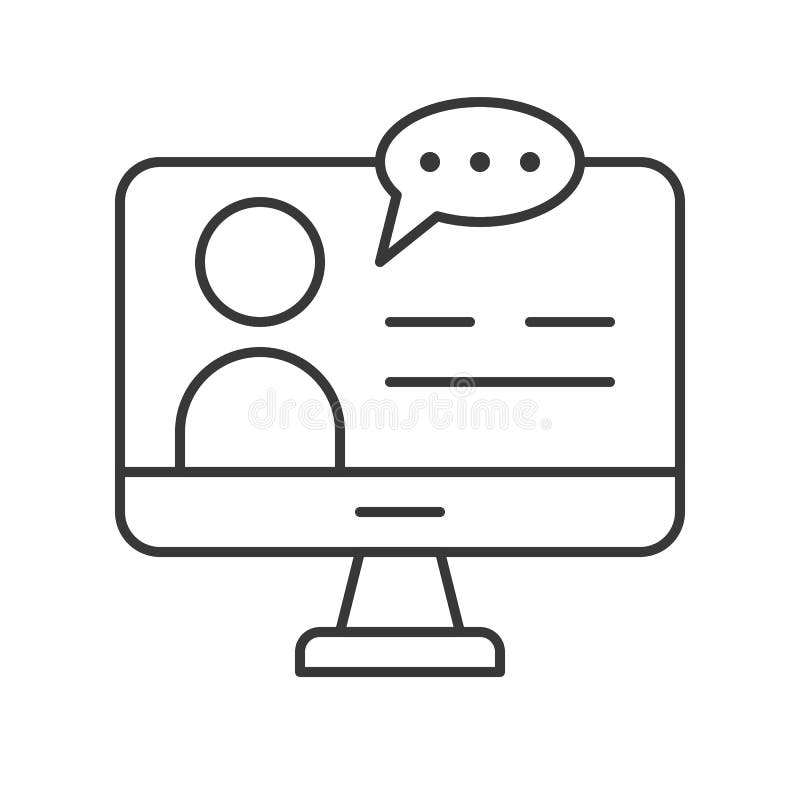 People and Bubble Chat on Computer Screen, Webinar Concept Stock Vector ...