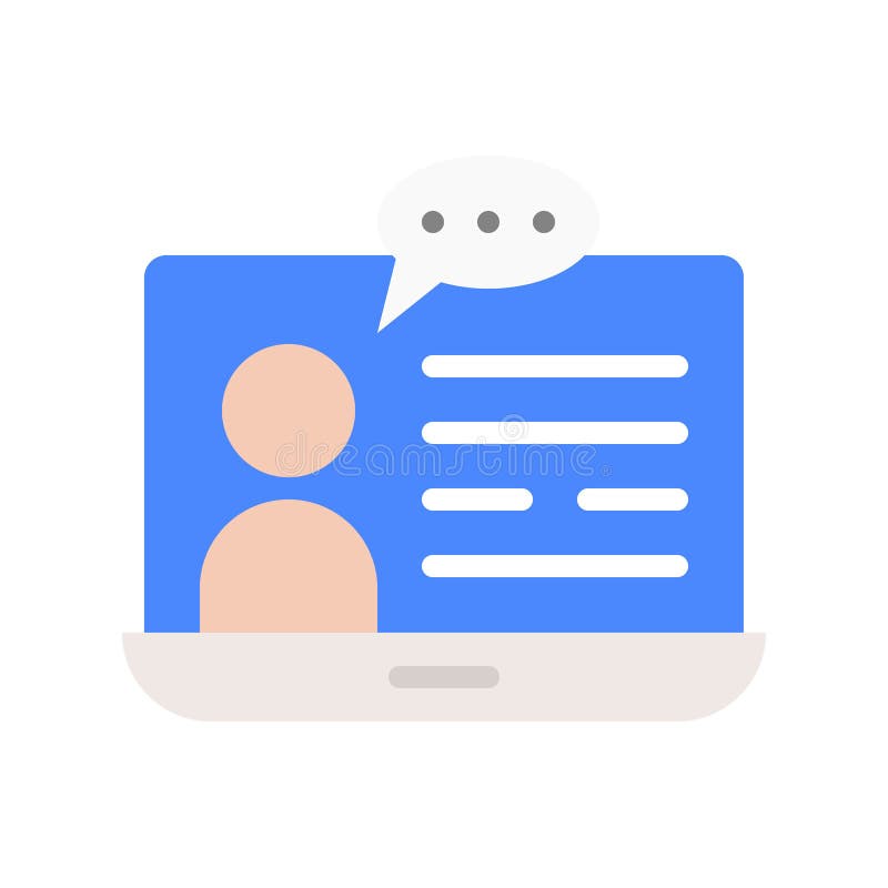 People and Buble Chat on Laptop Screen, Webinar Concept Stock Vector ...