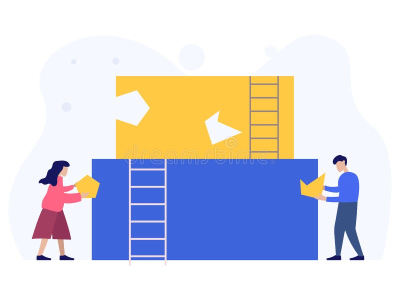 Build Something Together with Blocks Stock Vector - Illustration of ...