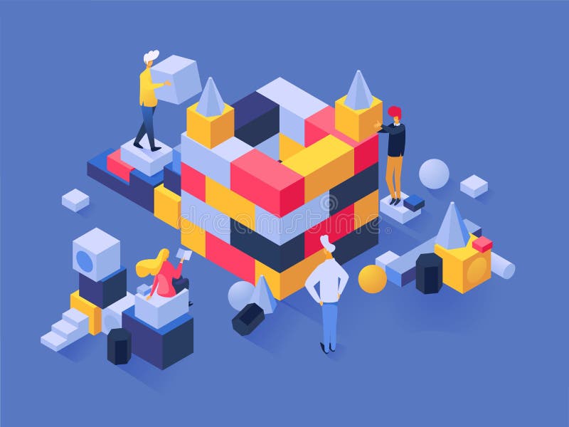 People Build Vector Man Builder Character Work in Team on Construction ...