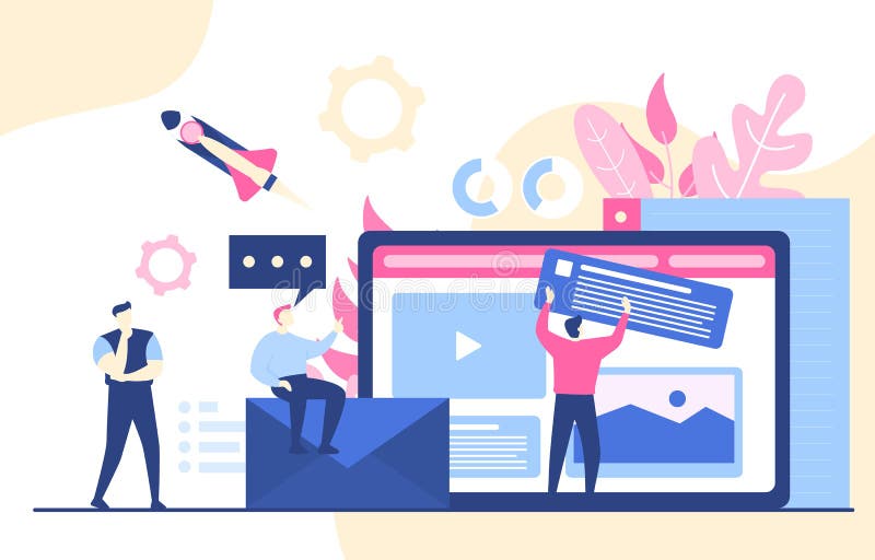 People Build Website Design Web Page Project Development Illustration ...