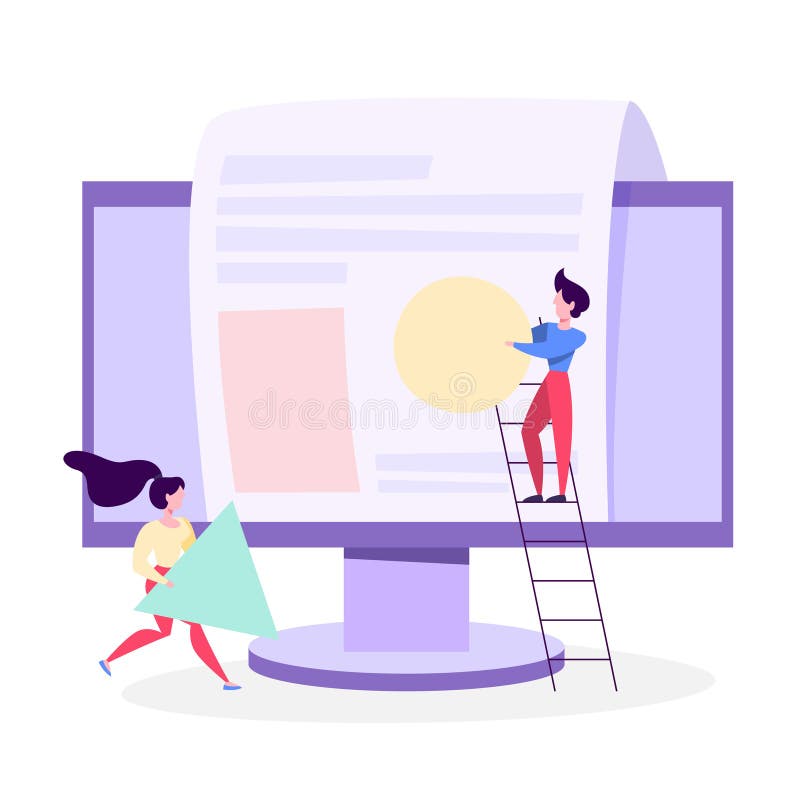 People Build Website. Web Page Development Process Stock Vector ...