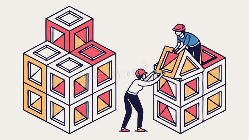 People Building Blocks, Teamwork and Construction, Collaboration and ...