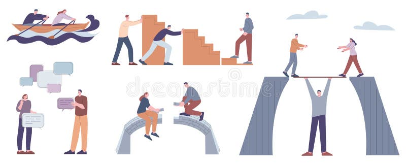 People Building Communication Bridges, Solving Connection Problems ...