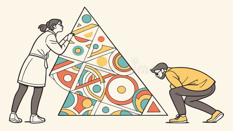 People Building a Patterned Pyramid, Collaboration and Construction ...