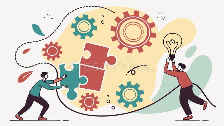 People Building Puzzle Teamwork Collaboration Vector, Problem Solving ...