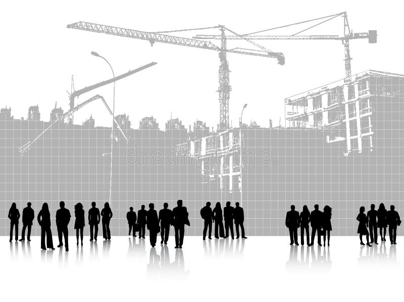 People and building site stock vector. Illustration of finance - 7751953