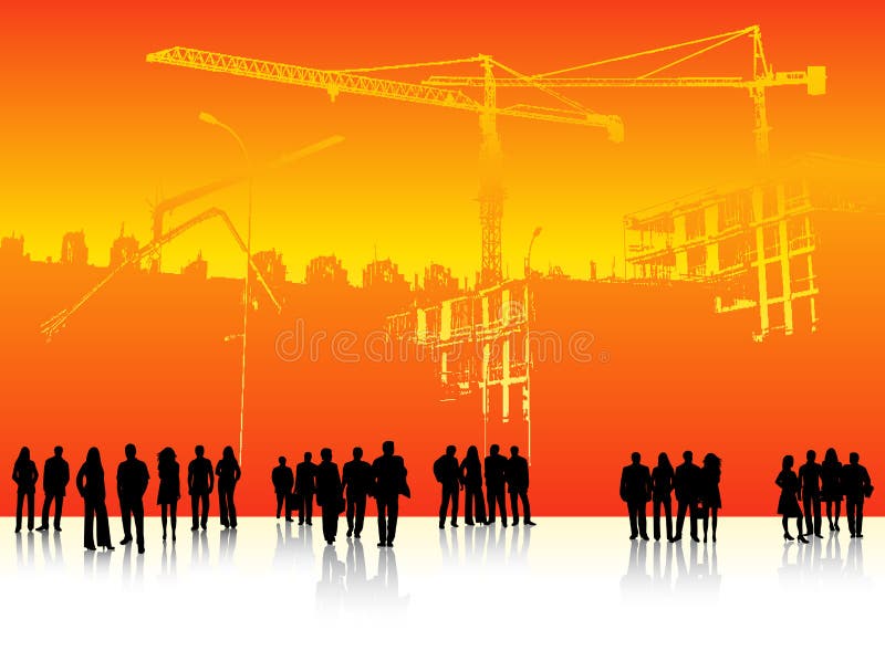 People and building site stock vector. Illustration of finance - 7751953