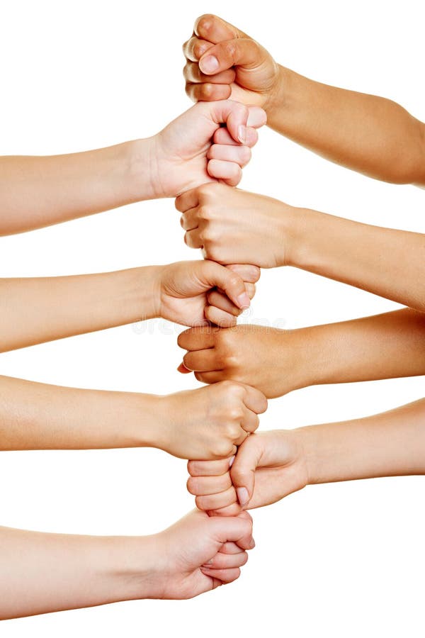 People Building Tower with Hands Stock Photo - Image of group ...