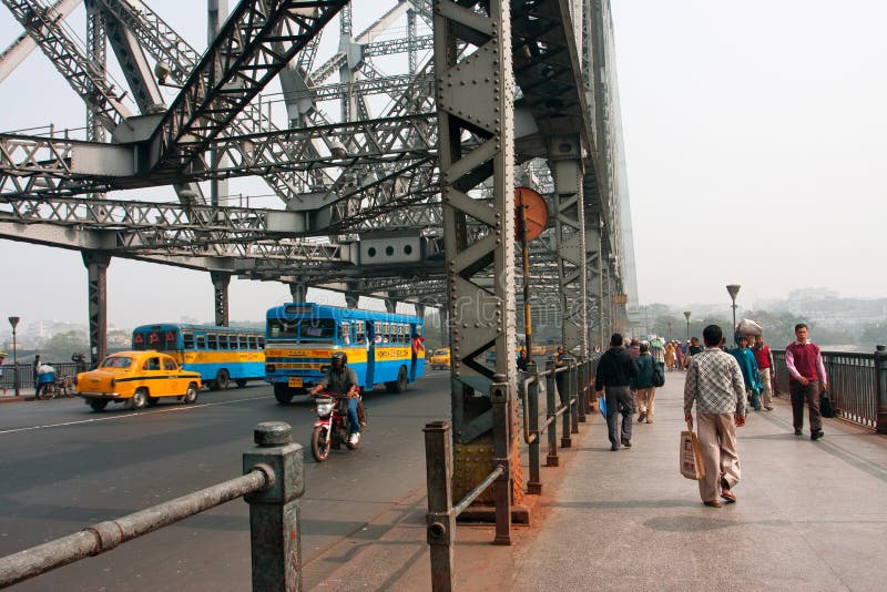 People and Buses Moves on Bridge Editorial Photo - Image of downtown ...