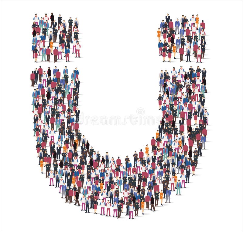 People and Business Group in the Form of Magnet Symbol Stock Vector ...