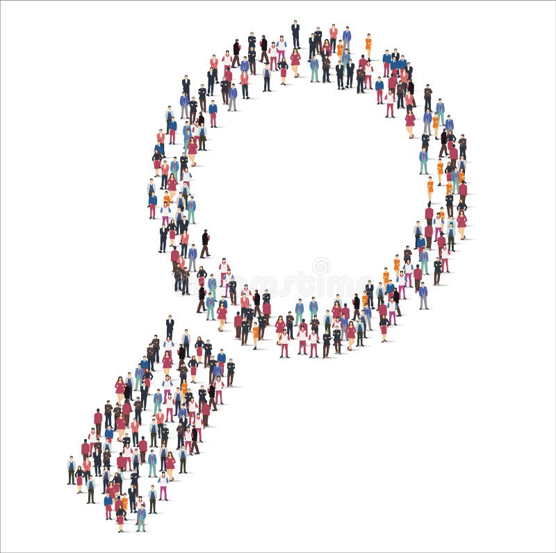 People and Business Group in the Form of Magnifying Glass Symbol Stock ...