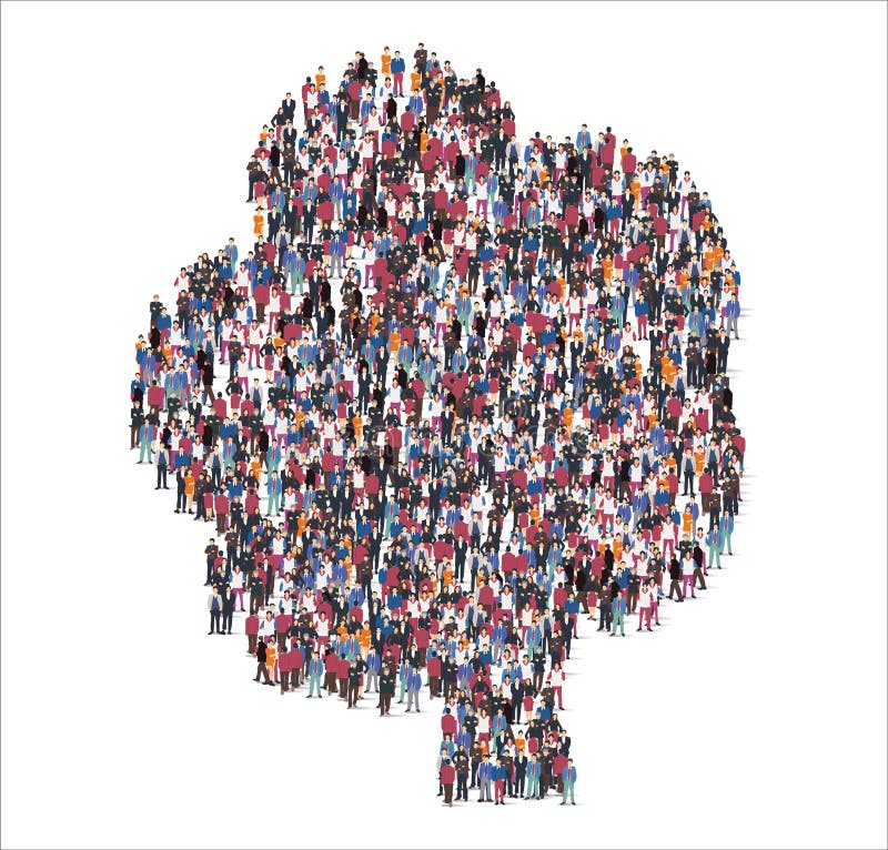 People and Business Group in the Form of Tree Symbol Stock Vector ...
