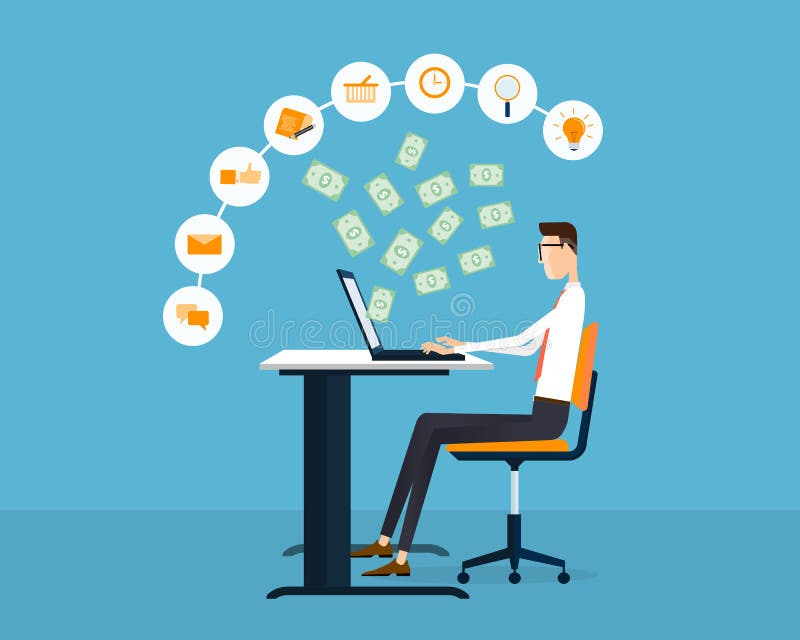 People Business Making Earning Online Idea Concept Background Stock ...