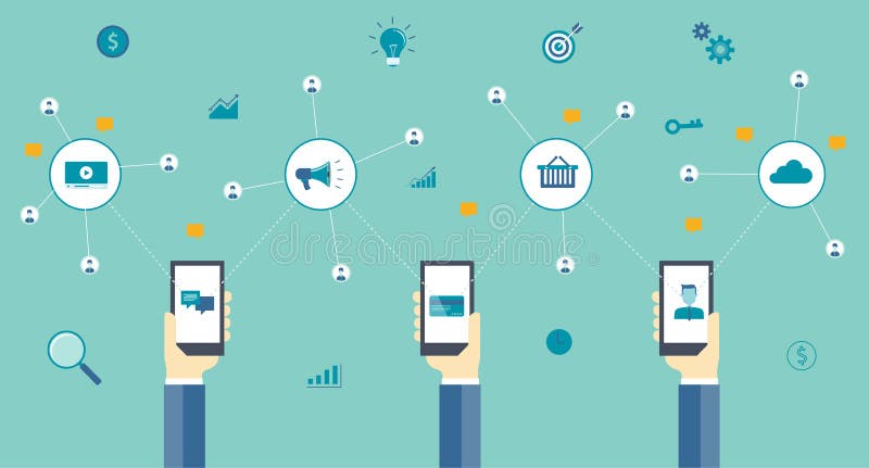 Business Connection To Customers on Cloud Concept.business Public ...