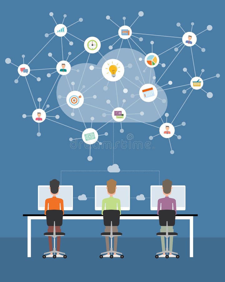 People Business Working on Cloud Network Connection Stock Vector ...