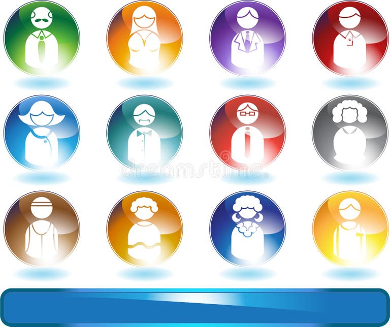 People Buttons - round stock vector. Illustration of isolated - 9517704