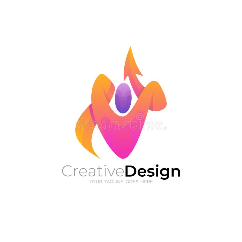 People Care Logo with Arrow Design Vector Stock Vector - Illustration ...