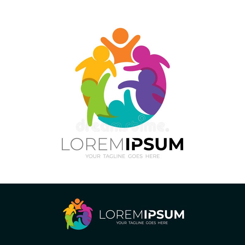 People Care Logo with Charity Design Vector, Unity Logos Stock Vector - Illustration of people ...