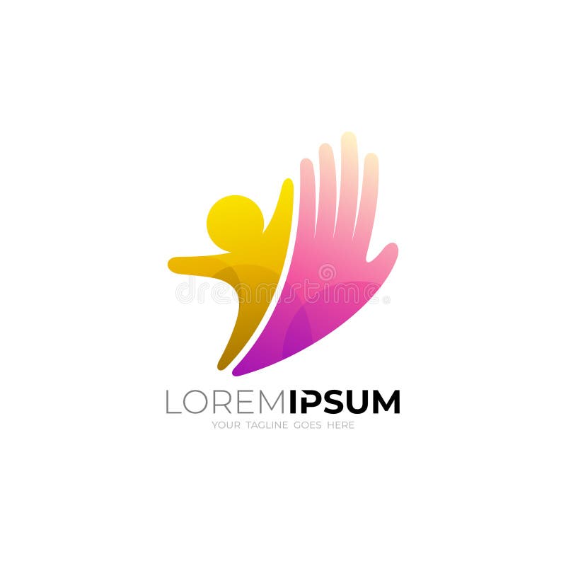People Care Logo and Hand Design Combination, Social Logos Stock Vector ...