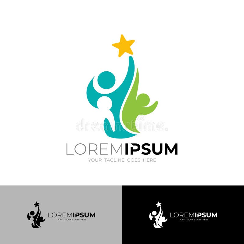 People Care Logo and Star Design Combination, Social Logos Stock Vector ...