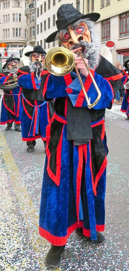Carnival of Basel - Trombone Editorial Stock Image - Image of ...