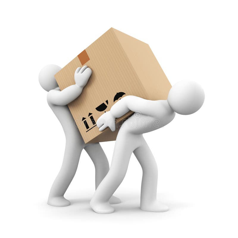 People carry heavy box stock illustration. Illustration of business ...