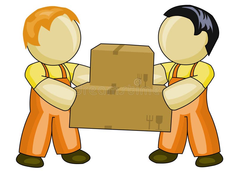 People Carrying Cardboard Boxes Stock Vector - Illustration of isolated ...