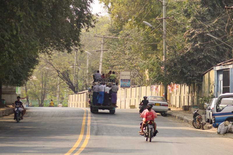 Street in Bagan editorial stock photo. Image of trees - 61148403