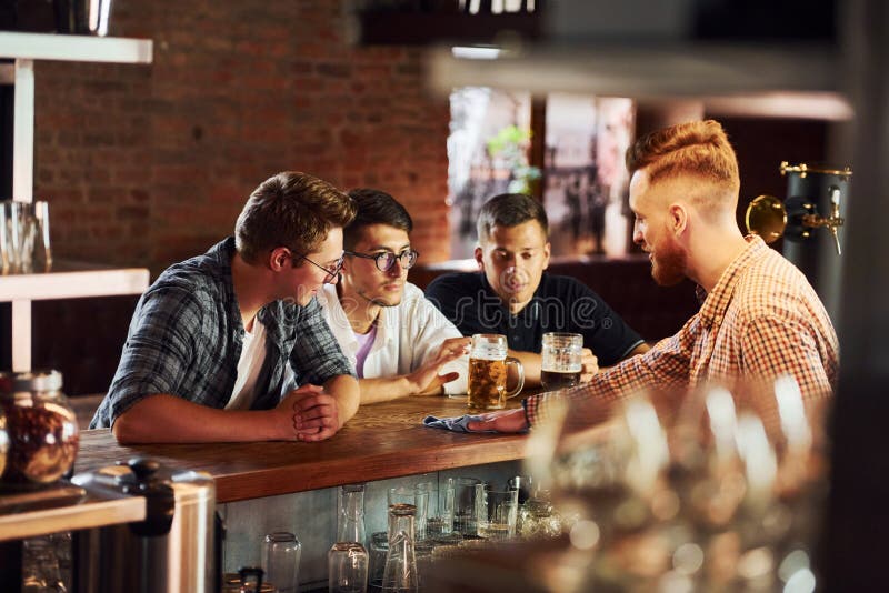 People in Casual Clothes Sitting in the Pub Stock Photo - Image of ...