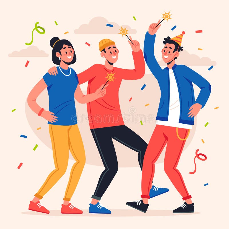 People Celebrating Together Vector Illustration Stock Illustration ...