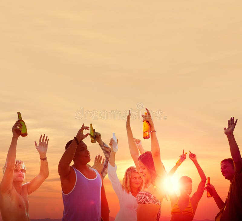 People Celebration Beach Party Summer Holiday Vacation Concept Stock ...