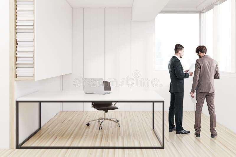 People in a CEO Room with a Laptop Stock Illustration - Illustration of ...