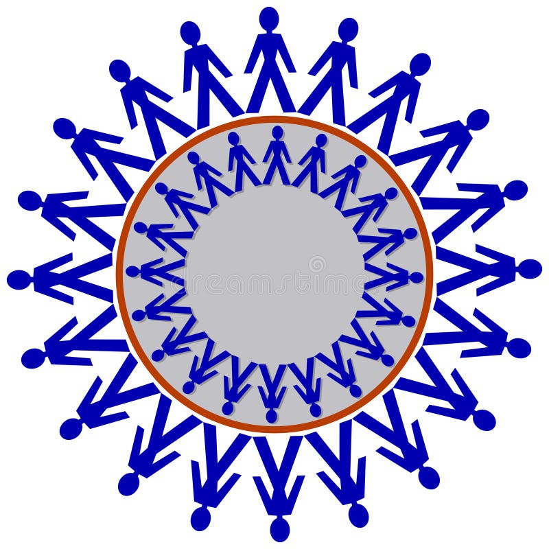 People chain circle stock illustration. Illustration of unity - 27162865