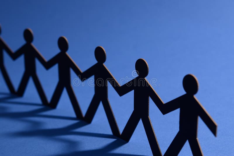 People in Chain with Heart between Stock Image - Image of organization ...