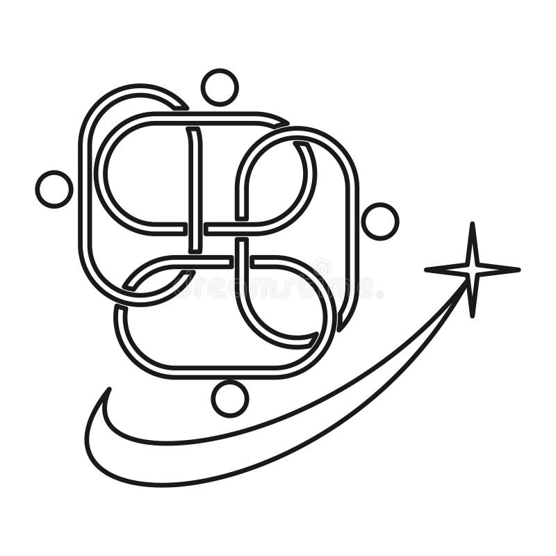 People Chain Star Commitment Teamwork Together Outline Logo Stock ...