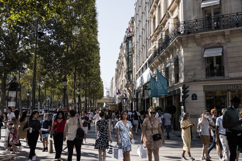 People on Champs Elysees in Paris, France Editorial Stock Photo - Image ...
