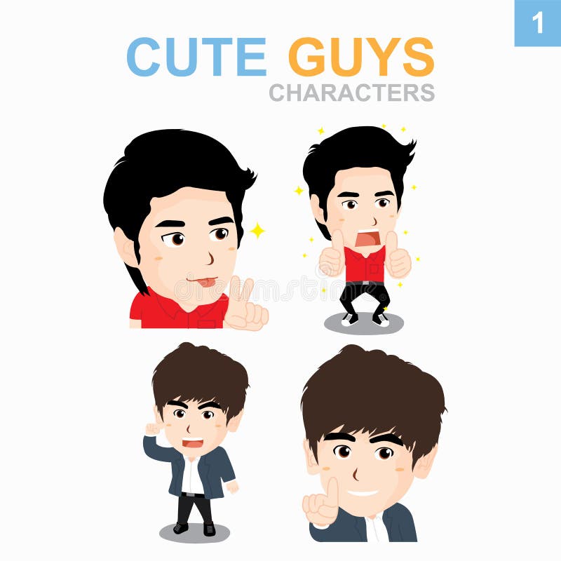People Character - Cute Guys Stock Vector - Illustration of character ...