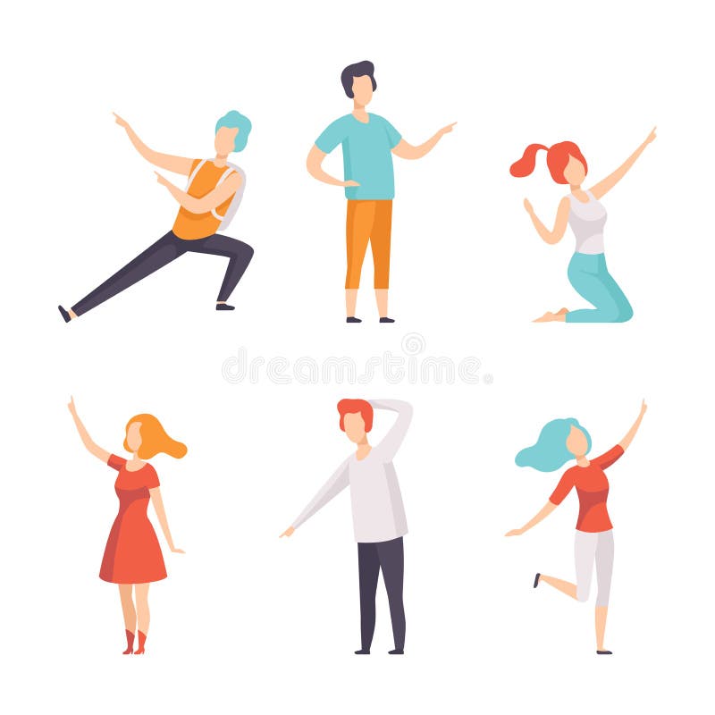 People Character Indicating Something Pointing with Index Finger As ...