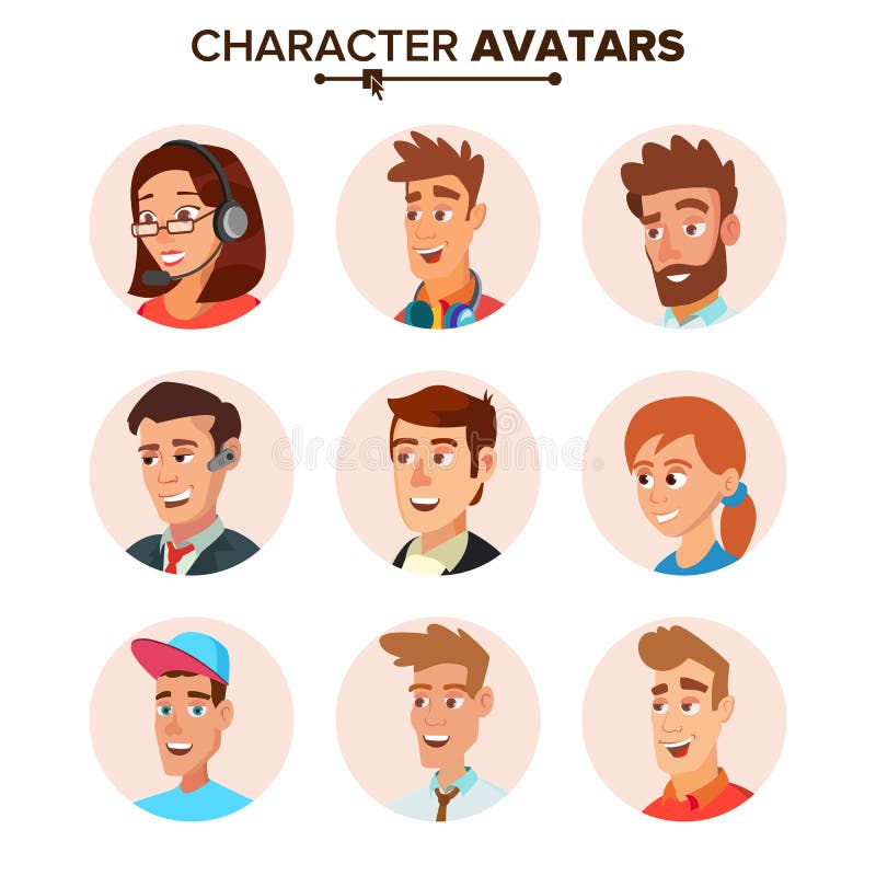 People Characters Avatars Set Vector. Cartoon Flat Isolated ...