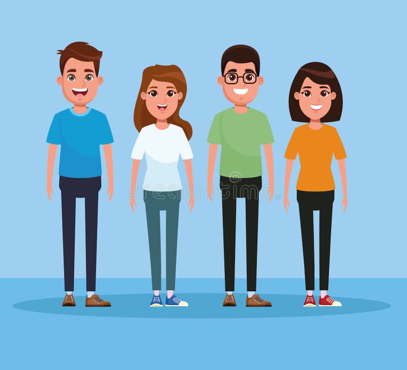 People characters cartoons stock vector. Illustration of head - 145296518