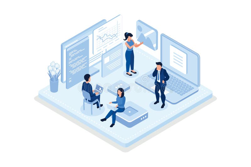 People Characters Developing New Software on Laptop. Developers Team ... People Characters Developing New Software on Laptop. Developers Team ...