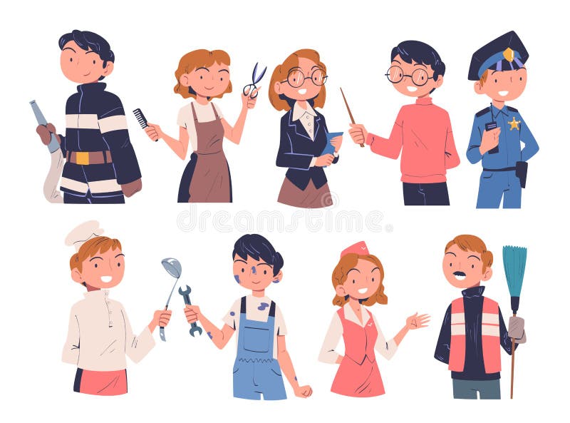 People Characters of Different Profession in Uniform Vector Set Stock ...