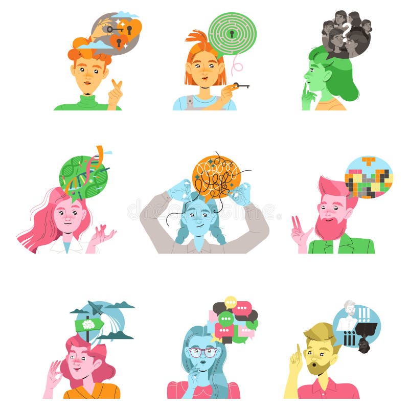 People Characters with Different Types of Thinking and Mindset Models ... People Characters with Different Types of Thinking and Mindset Models ...