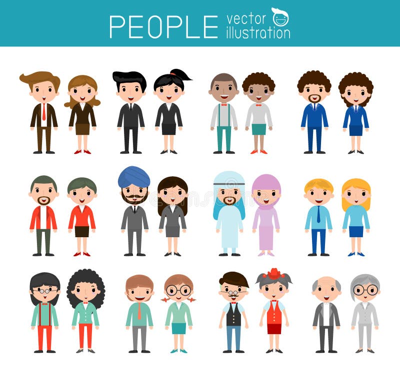 People Characters,large Group of People, Vector Background Stock Vector ...